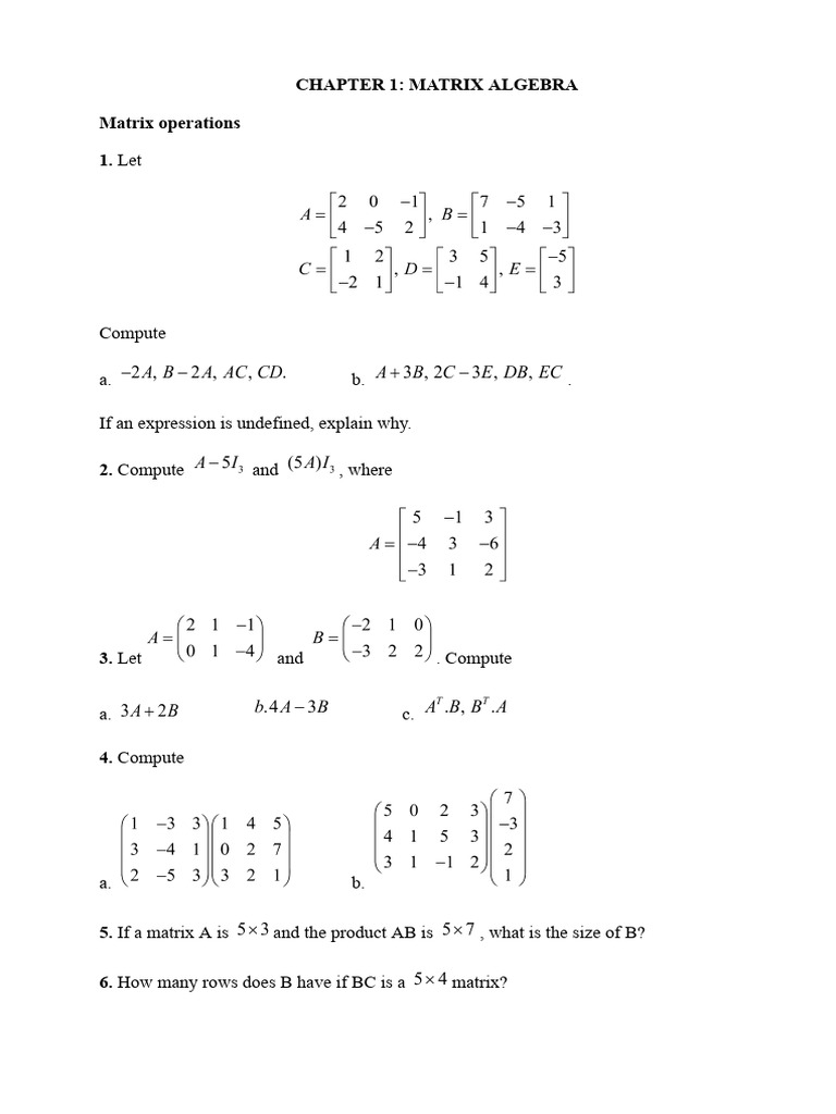 Linear Algebra - Exercises | PDF | Eigenvalues And Eigenvectors ...