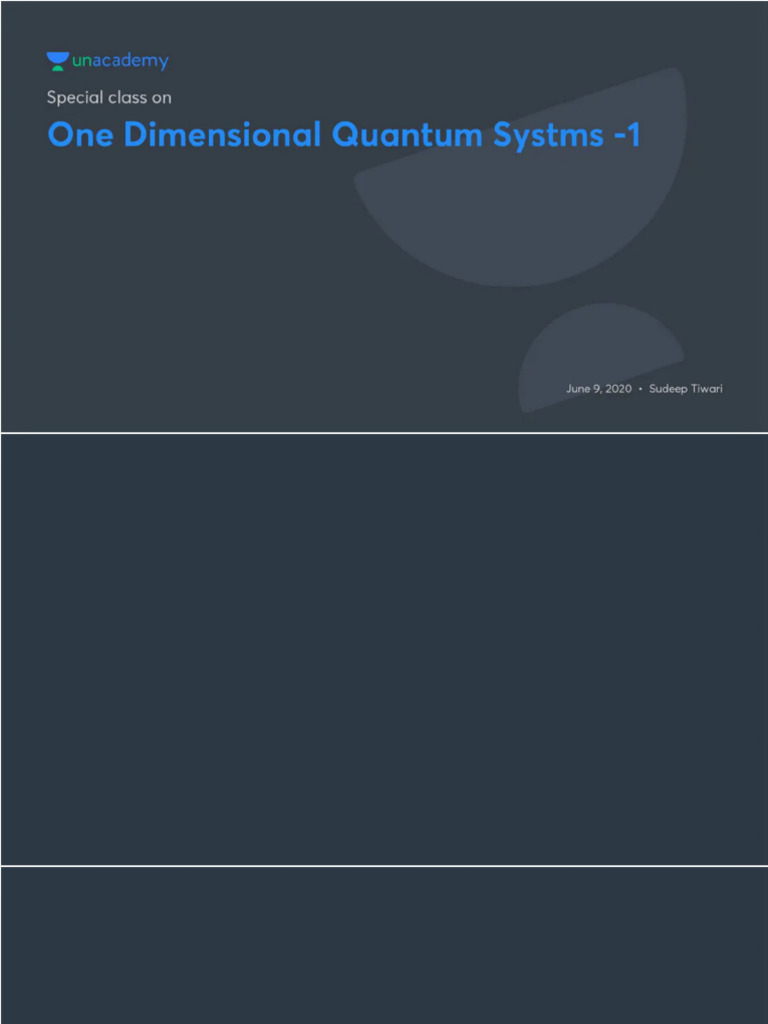 One Dimensional Quantum Systms 1 No Anno | PDF