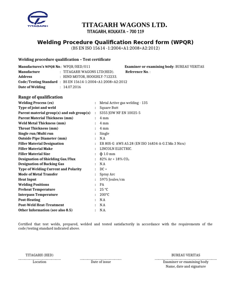 WPQR 011 Com | PDF | Welding | Construction