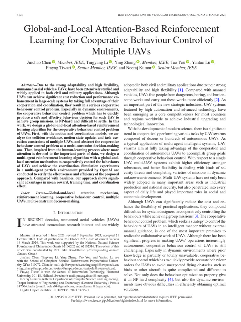 Global-And-Local Attention-Based Reinforcement Learning for Cooperative Behaviour Control of ...