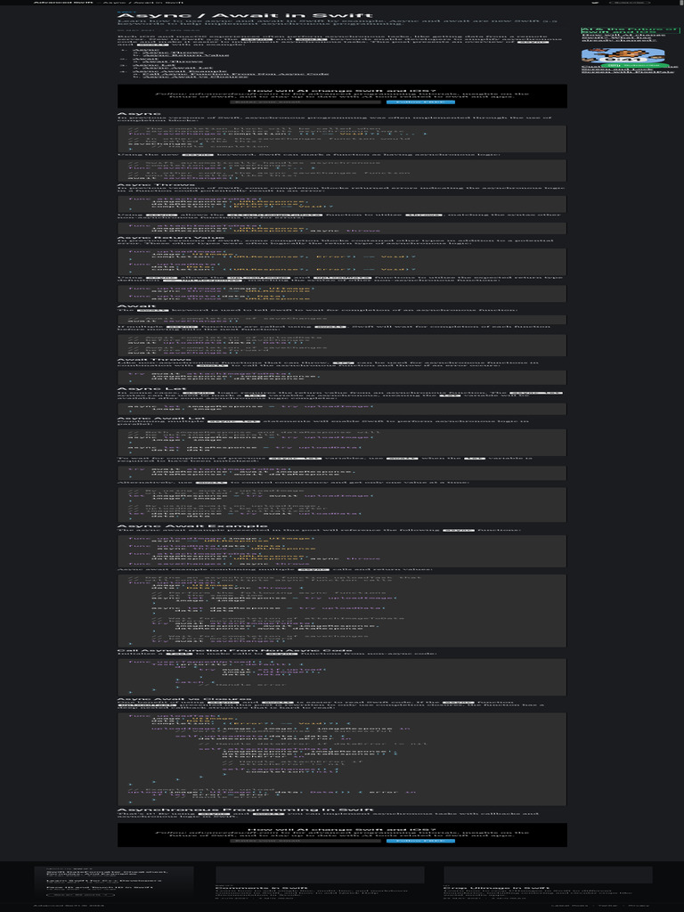 Async - Await in Swift (+call Async From Non Async Code) | PDF | Swift (Programming Language ...