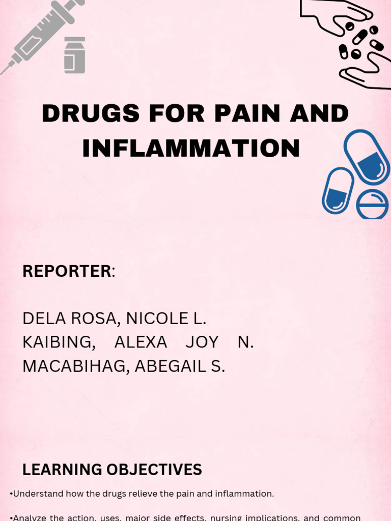 Drugs For Pain and Inflammation PDF | PDF | Analgesic | Opioid