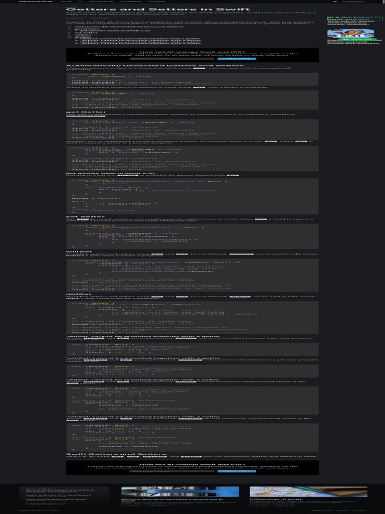 Swift Getters and Setters (+get Can Throw in Swift 5.5) | PDF | Swift (Programming Language ...