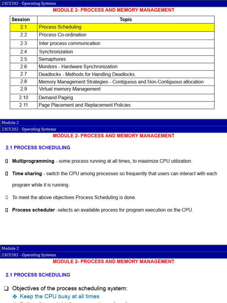 2.1 Process Scheduling | PDF | Process (Computing) | Scheduling (Computing)