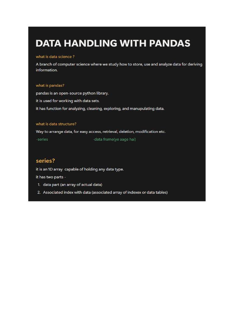Pandas Notes | PDF