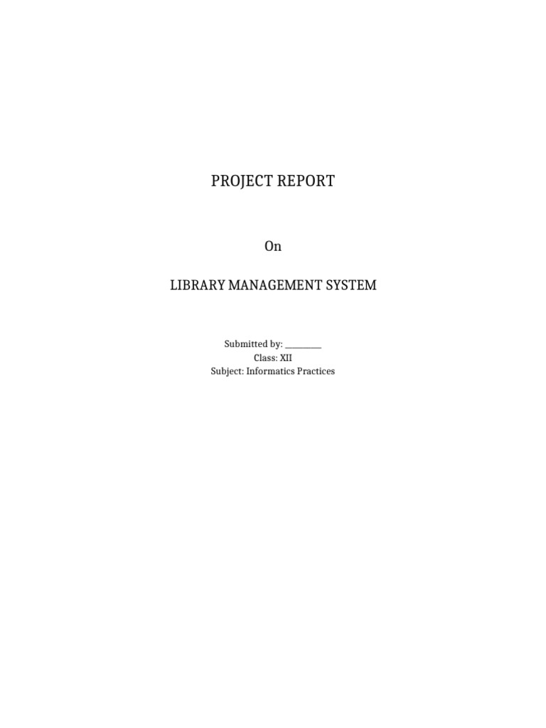 Library Management System Project Report | PDF | Comma Separated Values ...