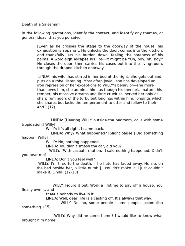 Themes and Context in Death of a Salesman | PDF