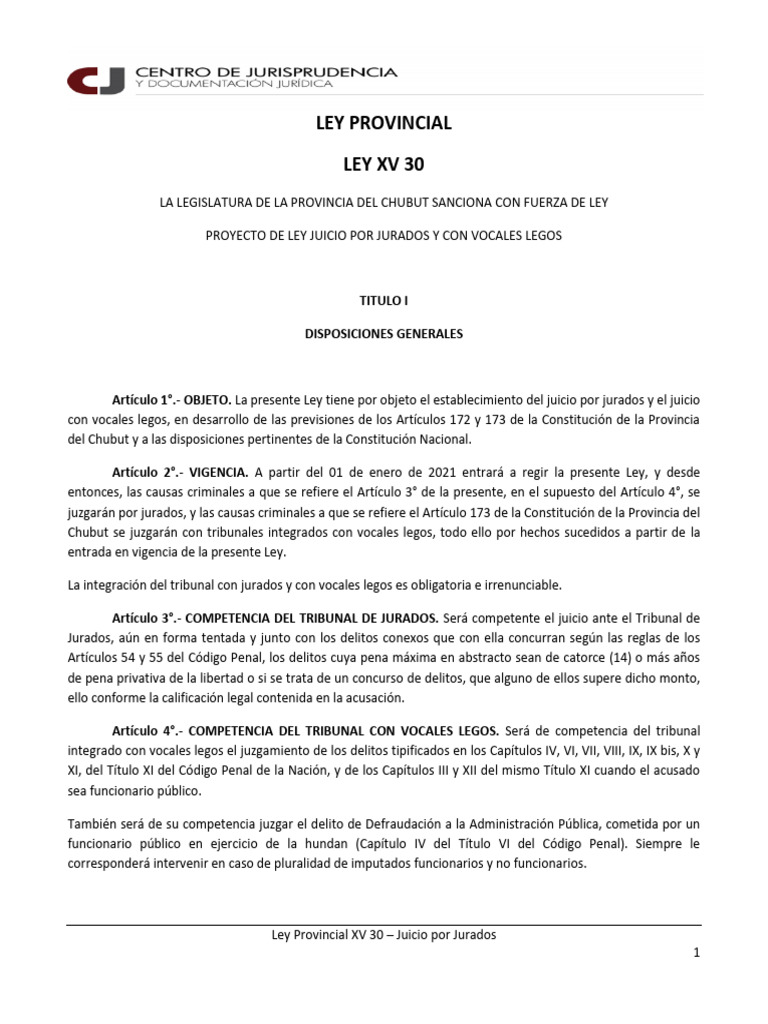 Ley Juicio Por Jurado S | PDF | Fiscal | Duda razonable