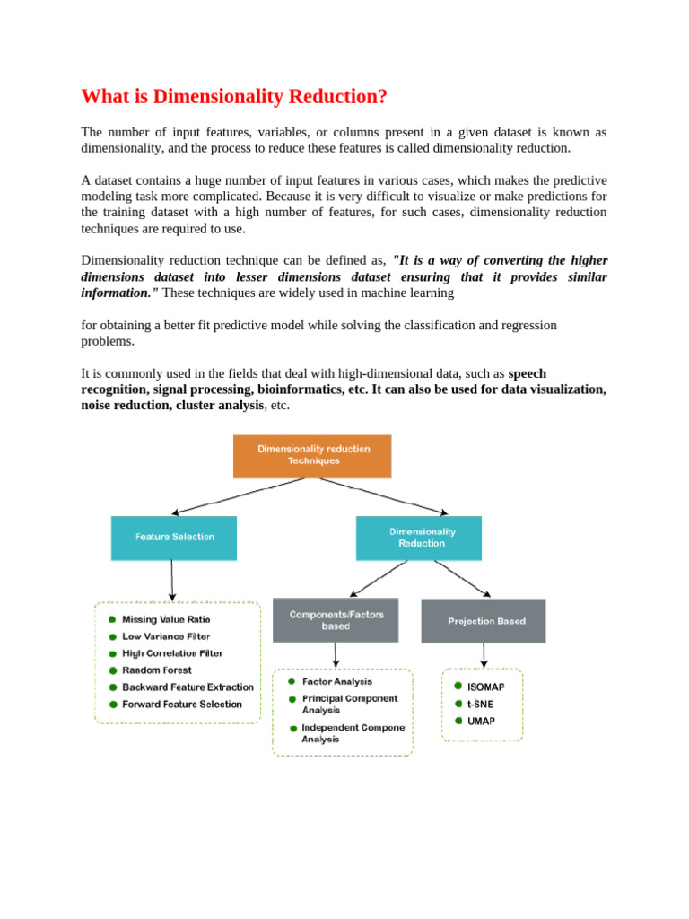 What Is Dimensionality Reduction | PDF | Principal Component Analysis | Machine Learning