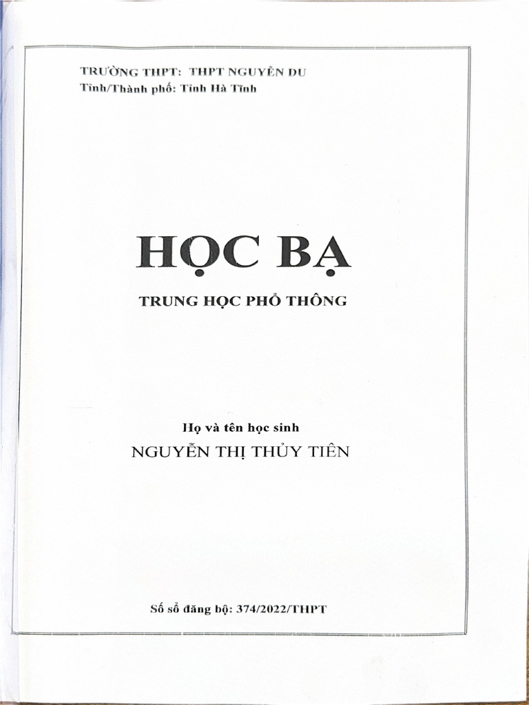 Trường THPT THPT Nguyễn Du | PDF