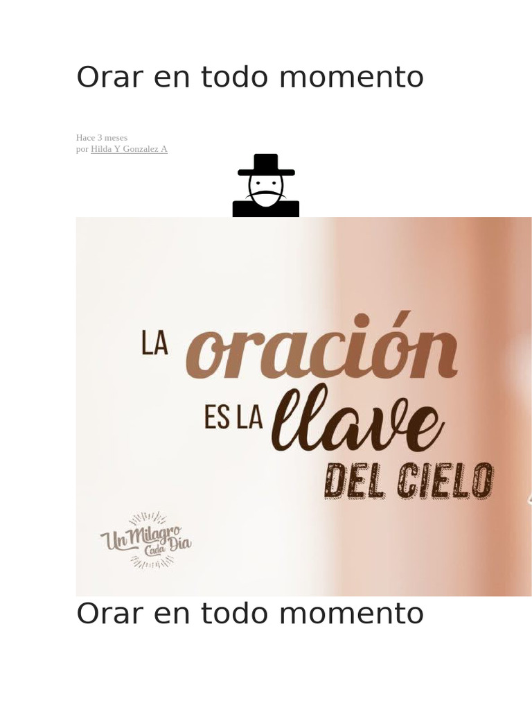 Orar en Todo Momento | PDF