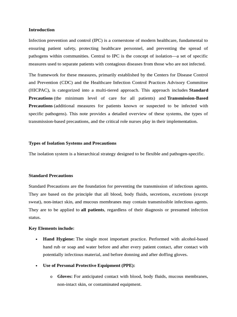 Infection Control and Isolation Guidelines | PDF | Infection | Medicine