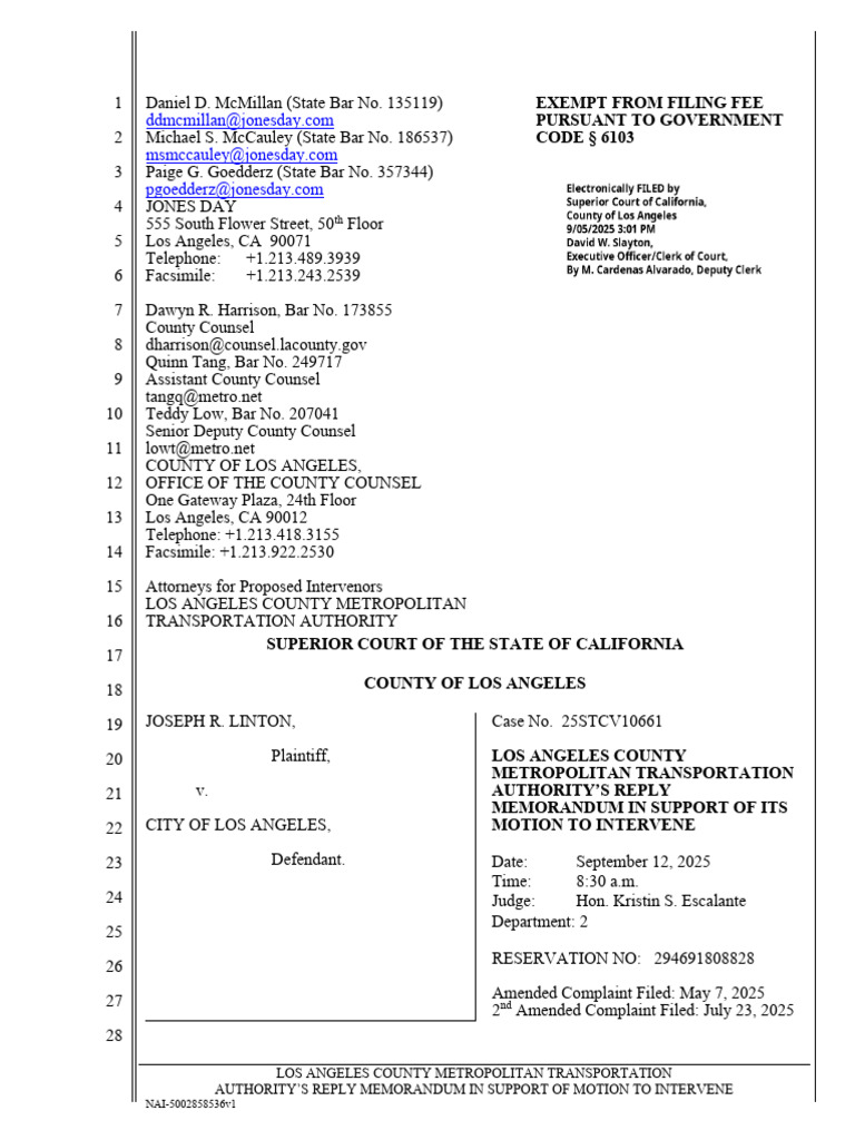 Joseph Linton V City of Los Angeles - Reply Brief | PDF | Lawsuit ...