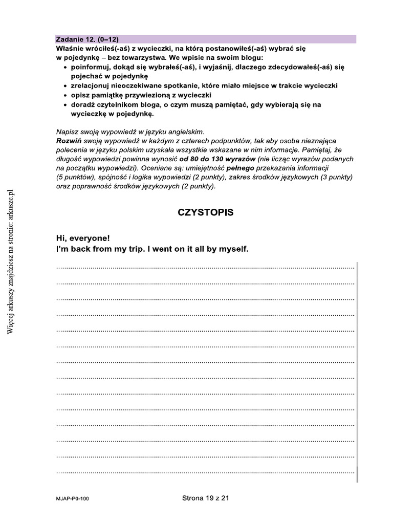 Matura Writing 2024 | PDF