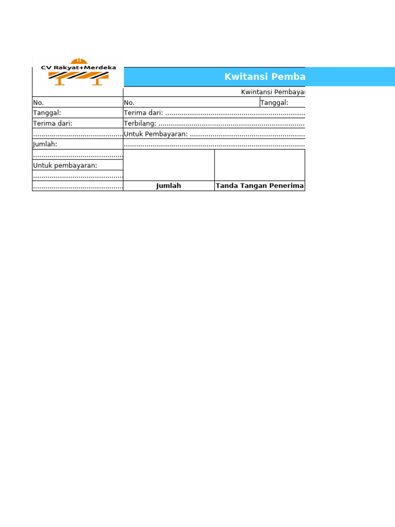 Contoh Kwitansi Pembayaran Resmi | PDF