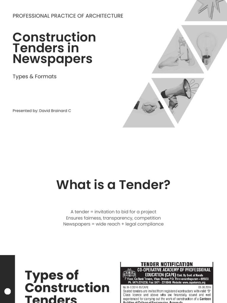 Types of Construction Tenders Explained | PDF