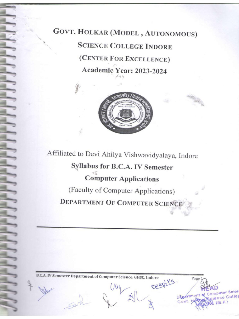 GHC BCA Sem4 Syllabus | PDF