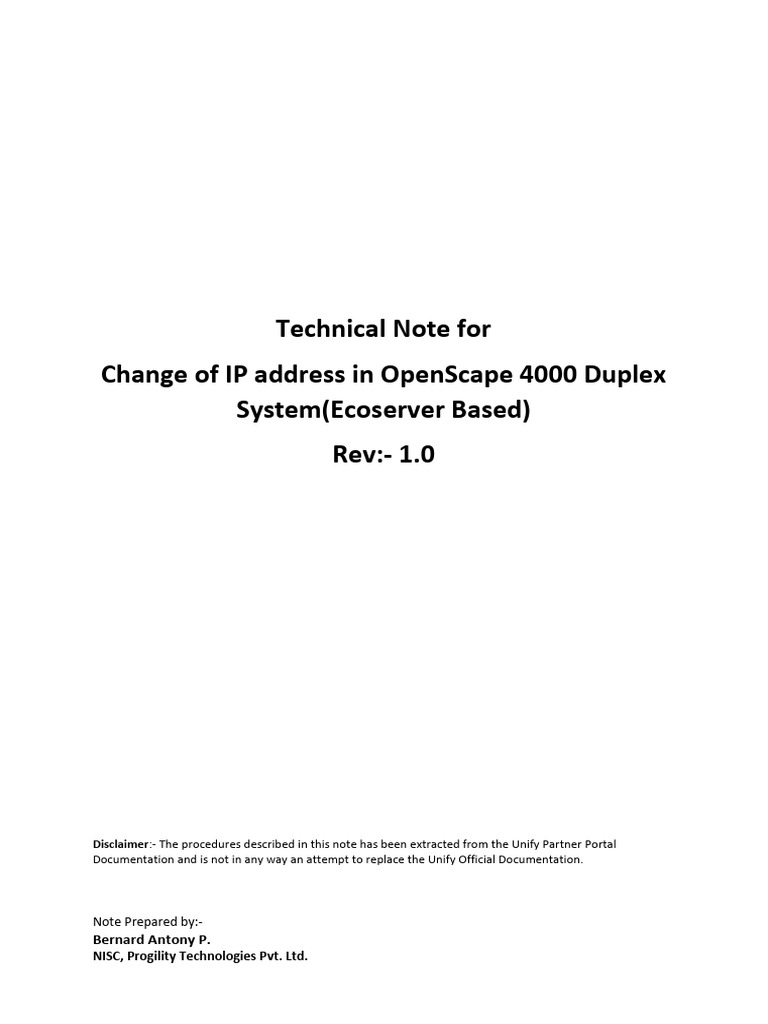 Change IP Address in OpenScape 4000 | PDF | Computer Science | Computer ...