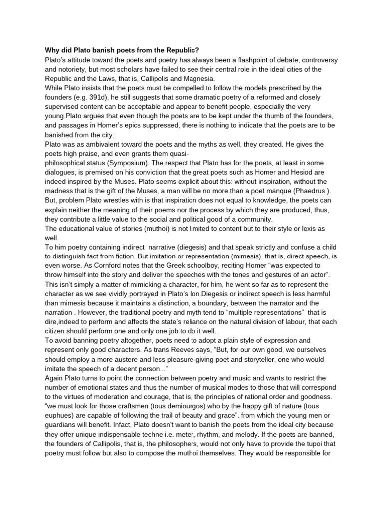 Plato's Complex View on Poets | PDF | Plato
