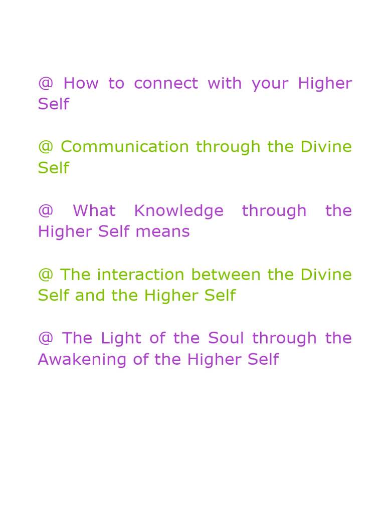 Connected With The Higher Self at The Book at Knowledge Through The ...