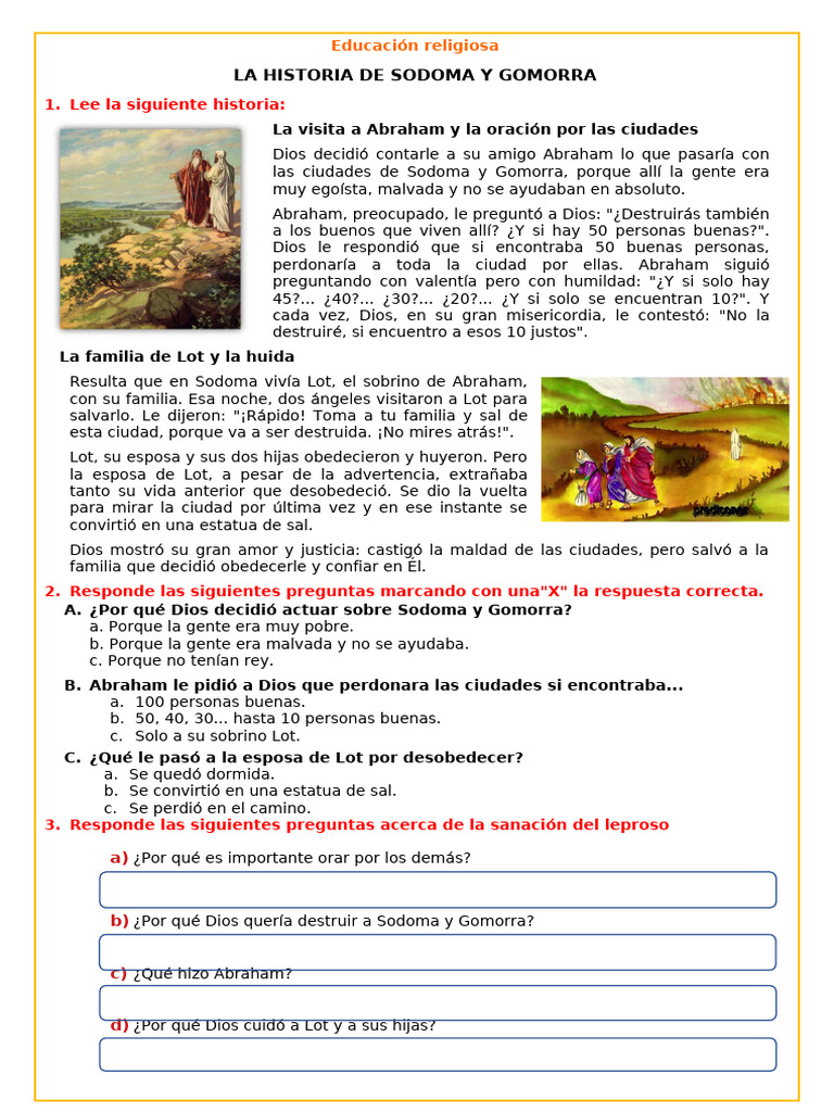 ER FICHA SODOMA Y GOMORRA | PDF | Sodoma y Gomorra | Abrahán