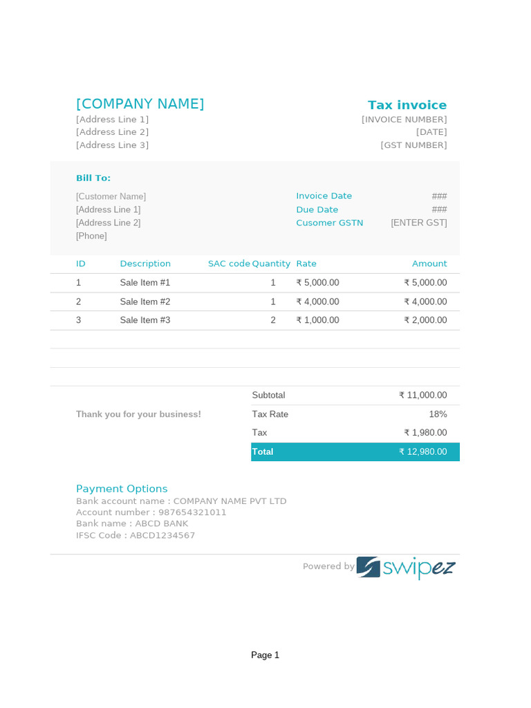 GST format bill india | PDF