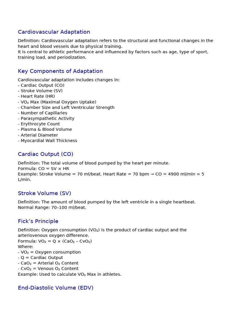Cardiovascular Adaptations in Athletes | PDF | Heart | Ventricle (Heart)