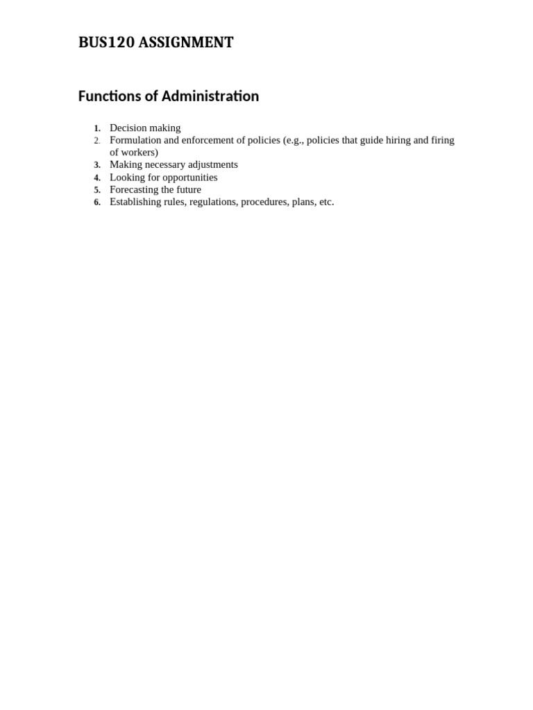 Verified Functions of Administration | PDF