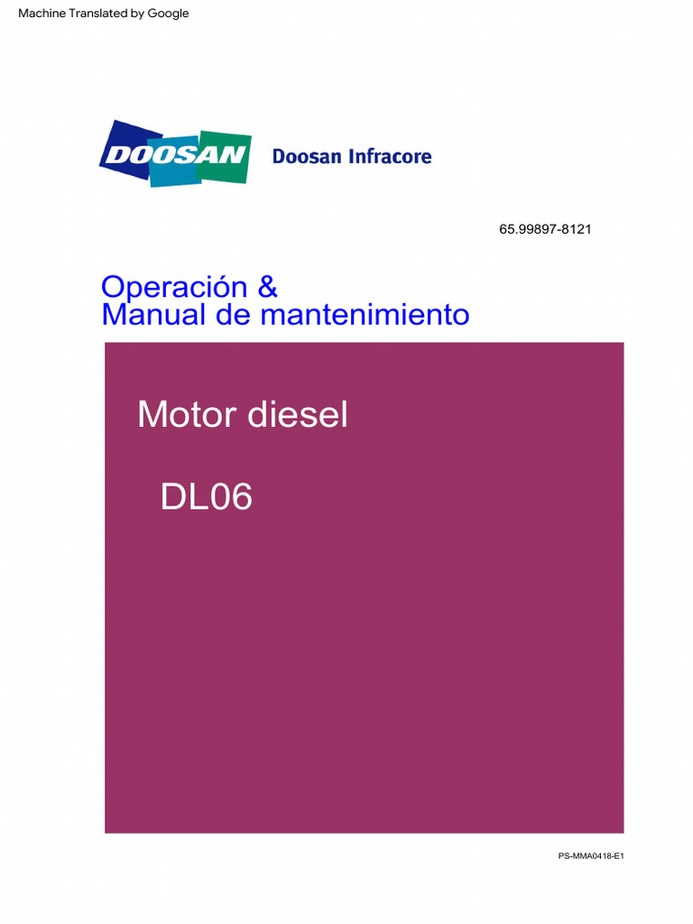 Manual de Mantenimiento Motor Diesel DL06 | PDF | Agua | Motor diesel