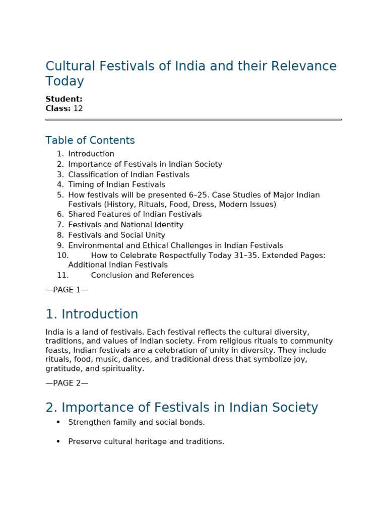 Festivals of India: Cultural Significance | PDF | Festival | Hindu Worship