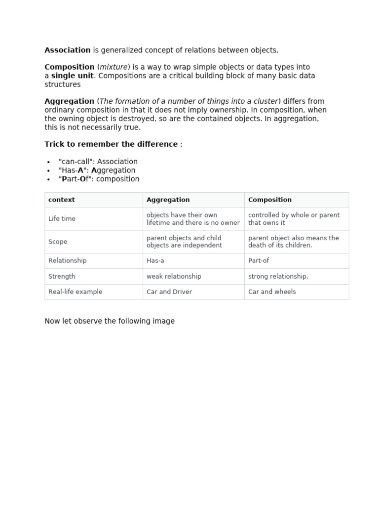 Association Aggregation and Composition | PDF | Software Engineering