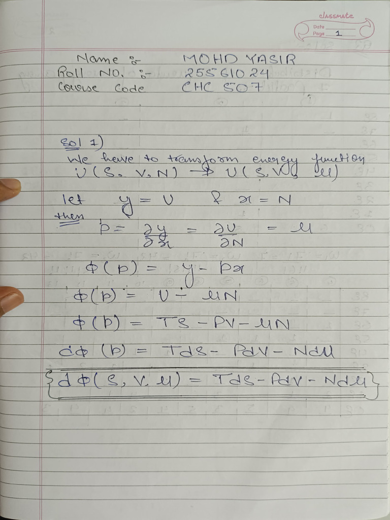 Thermodynamics Assignment Mohd Yasir | PDF
