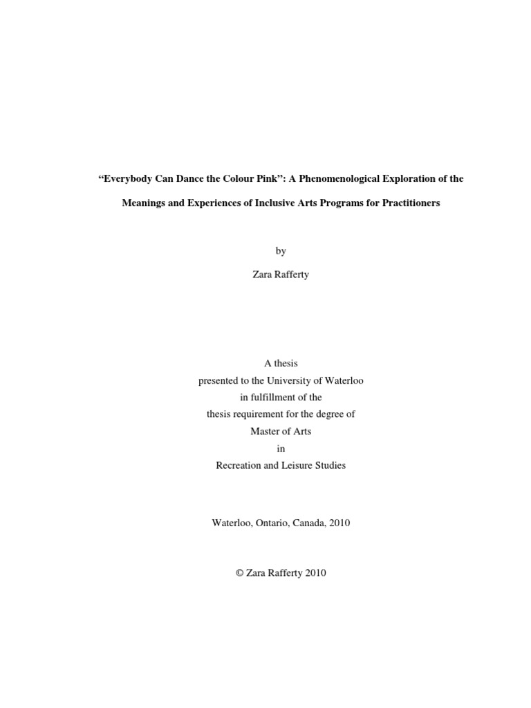 Zara Rafferty MA Thesis | PDF | Psychotherapy | Art Therapy