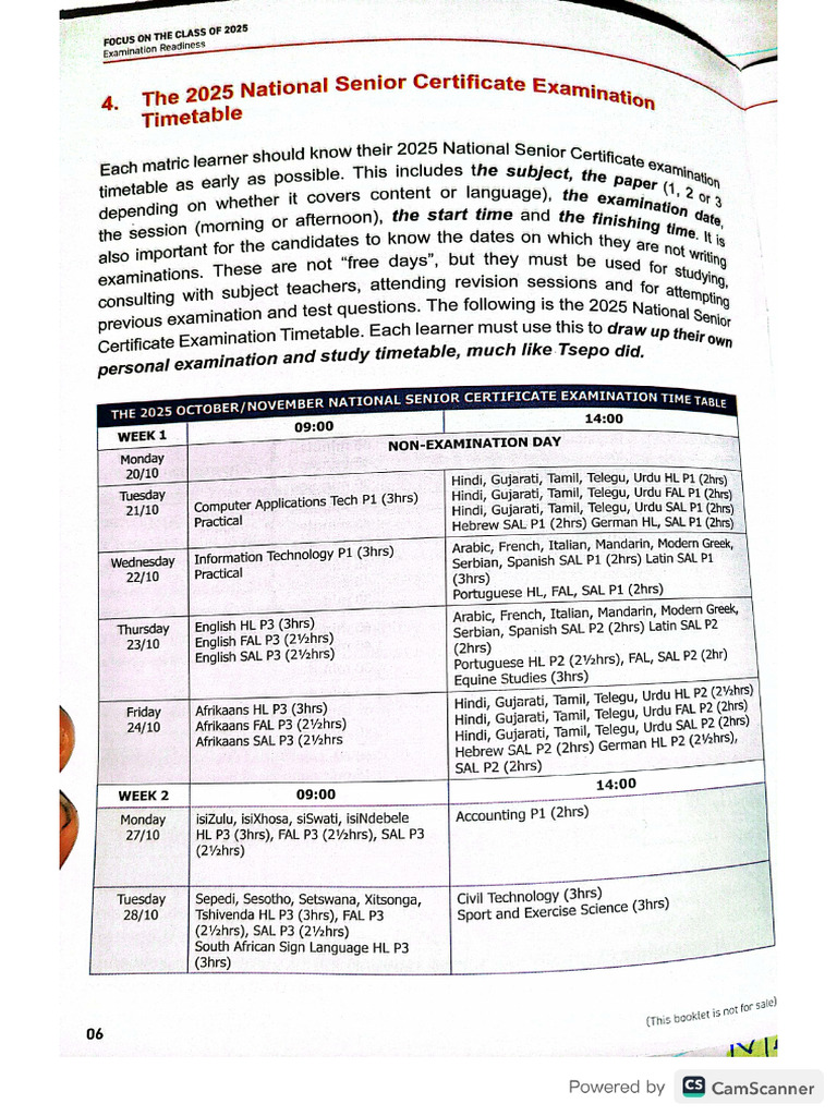 Final Timetable 2025 | PDF