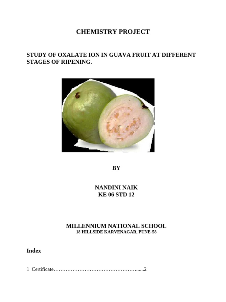 Oxalate Ion Study in Guava Ripening | PDF | Titration | Chemistry