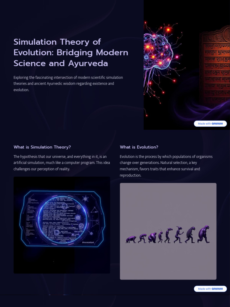 Simulation Theory Meets Ayurveda Insights | PDF | Evolution | Natural ...