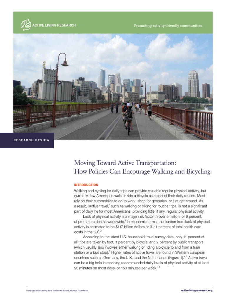 Moving Toward Active Transportation - How Policies Can Encourage ...