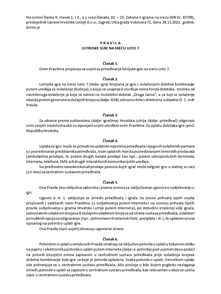 Loto 7 Rules | PDF
