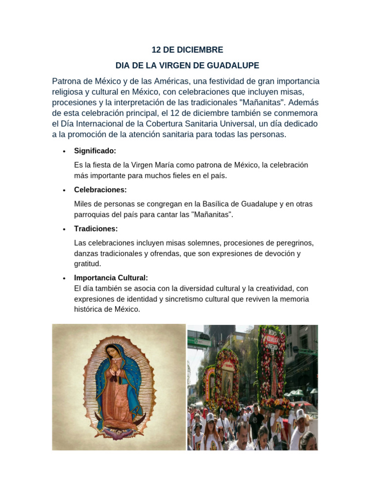 Celebraciones del 12 y 25 de diciembre | PDF | Nochebuena | Navidad
