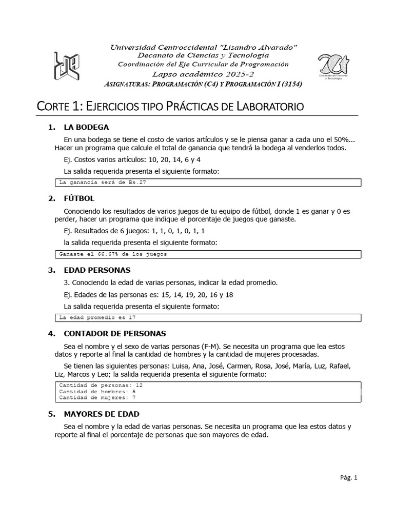 Guía Ejercicios Tipo Prácticas | PDF