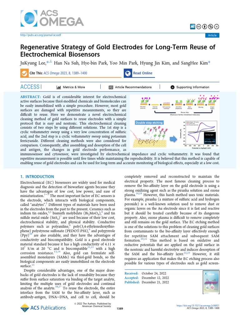 Figure1 Regenerative Strategy of Gold Electrodes Biosensors 2023 | PDF ...