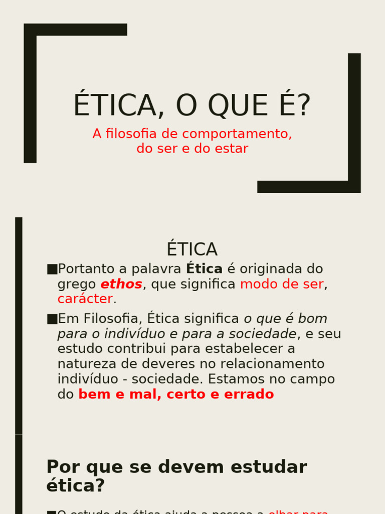 Unidade Ii. Ética e Moral - o Que É e o Que São | PDF | Moralidade ...