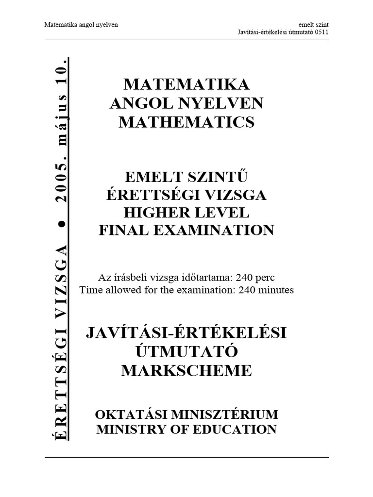 Higher Level Math Exam Marking Guide | PDF | Trigonometric Functions ...