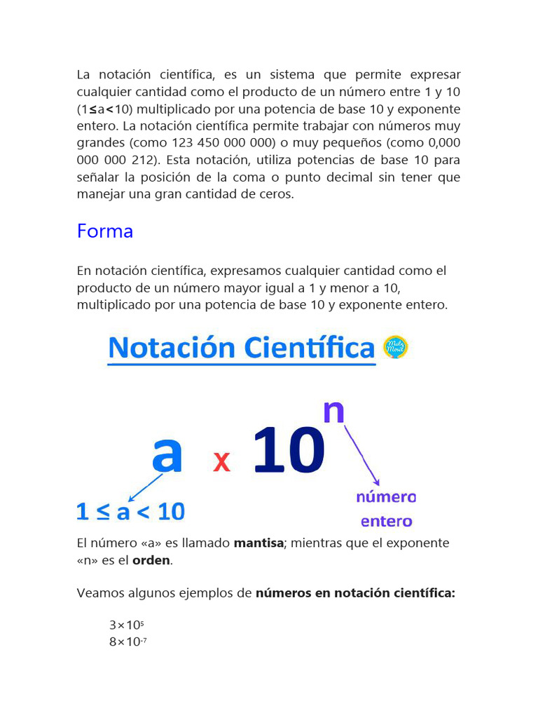 Ejemplos de Notación Científica | PDF | Matemáticas