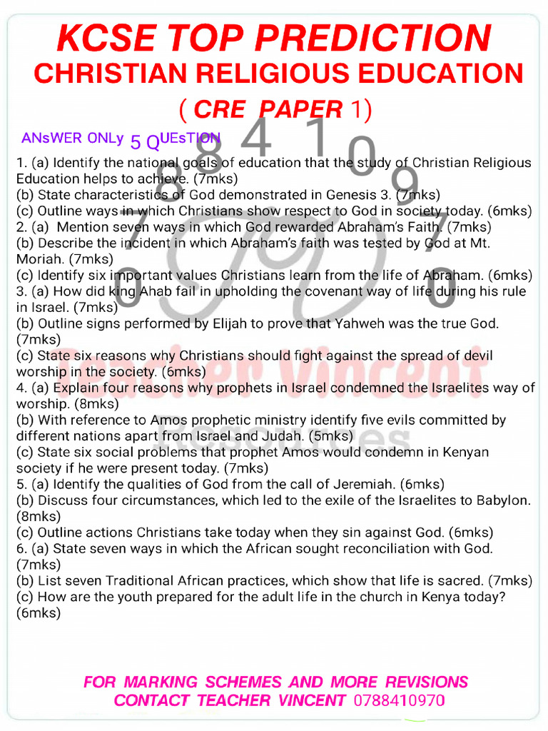 Kcse 2025 Prediction | PDF