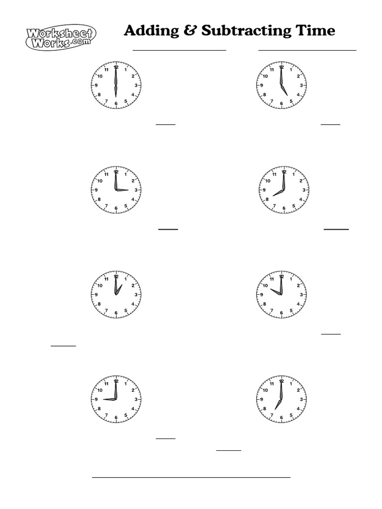 WorksheetWorks Adding Subtracting Time 1 | PDF