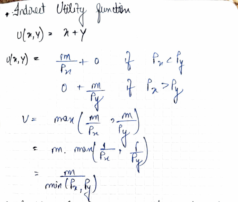 Indirect Utility Function | PDF