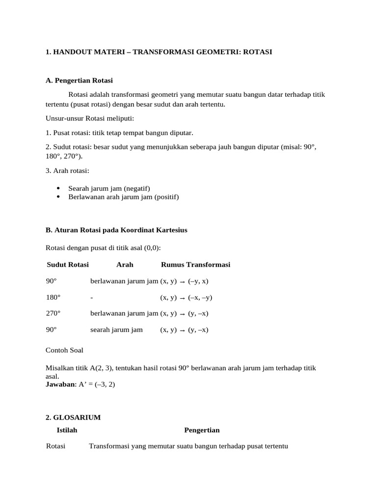 Rotasi Geometri: Panduan Lengkap | PDF