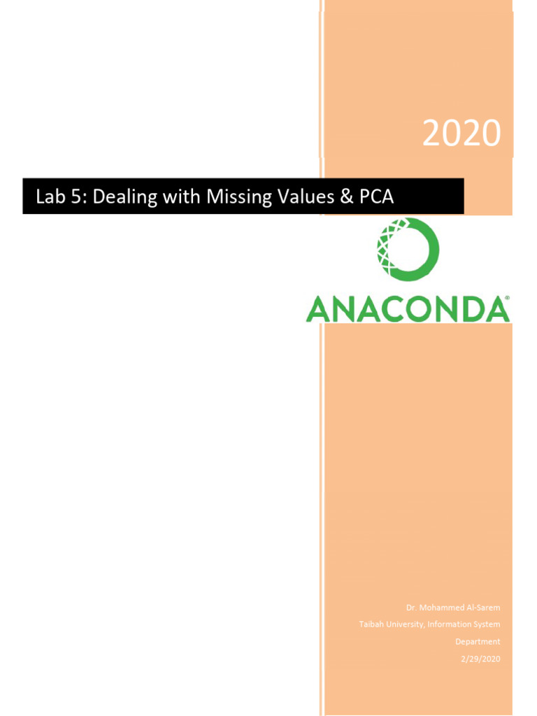 Lab 6 Dealing With Missing Values Pdf Principal Component