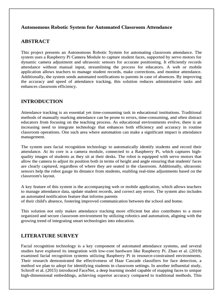 Automated Classroom Attendance Robot | PDF | Automation | Robotics